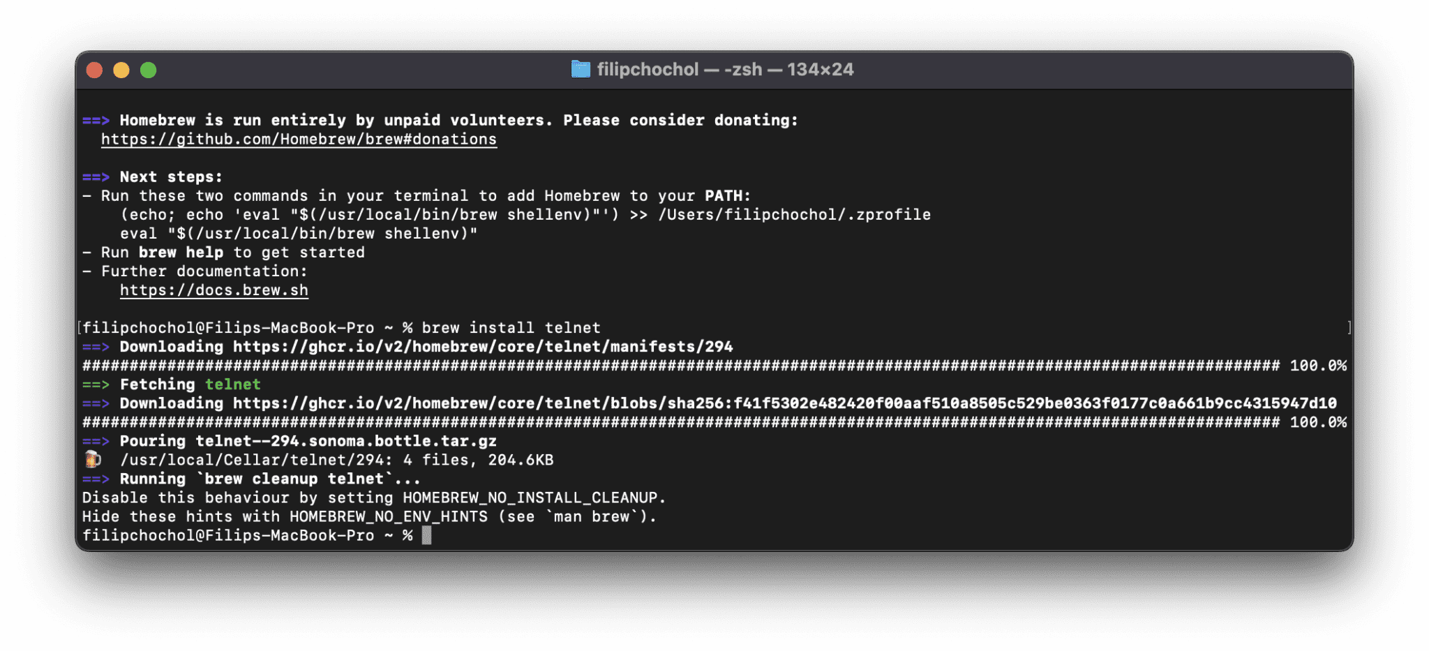 How to install Telnet client on macOS Intel/Apple Silicon